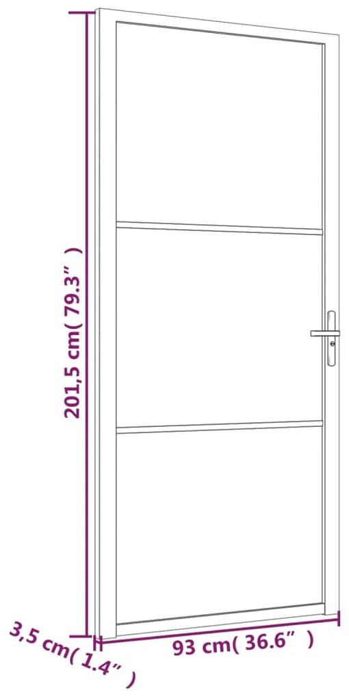 Interiérové dveře 93 x 201,5 cm černé matné sklo a hliník