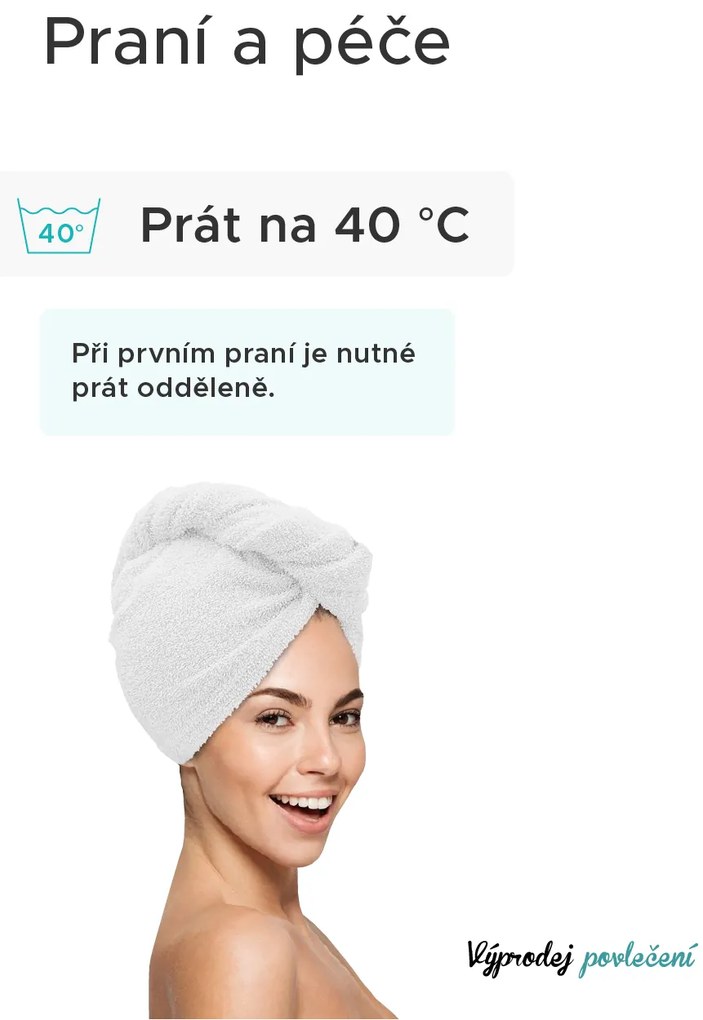 Rychleschnoucí froté turban na vlasy růžový, 100% bavlna