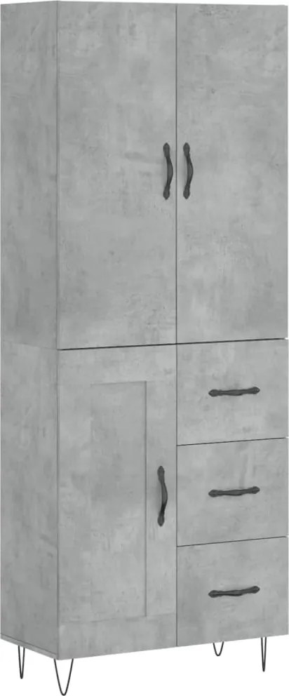 Skříň highboard betonově šedá 69,5x34x180 cm kompozitní dřevo 3198109