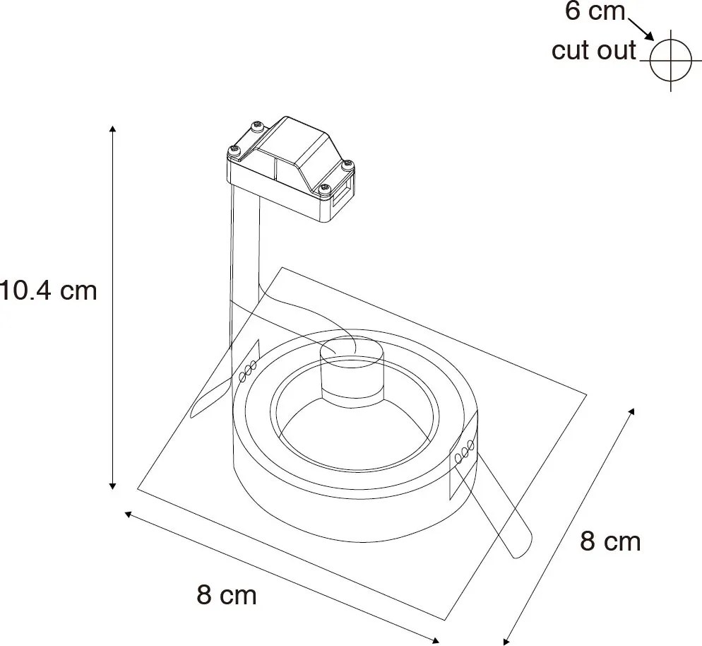 Sada 6 vestavných bodových svítidel bílých čtvercových GU10 50 mm IP44 - Xena