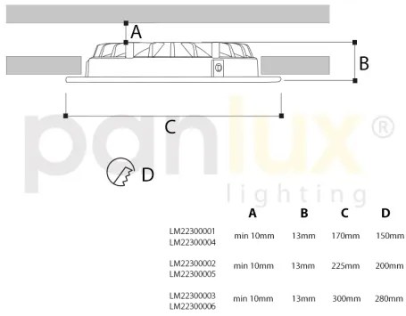 Svítidlo downlight THIN vestavné hranaté 24W neutrální LEDMED LM22300006