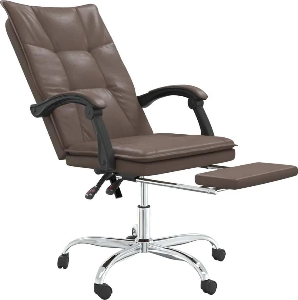 vidaXL Polohovací kancelářská židle umělá kůže [349754] Barva: Šedá