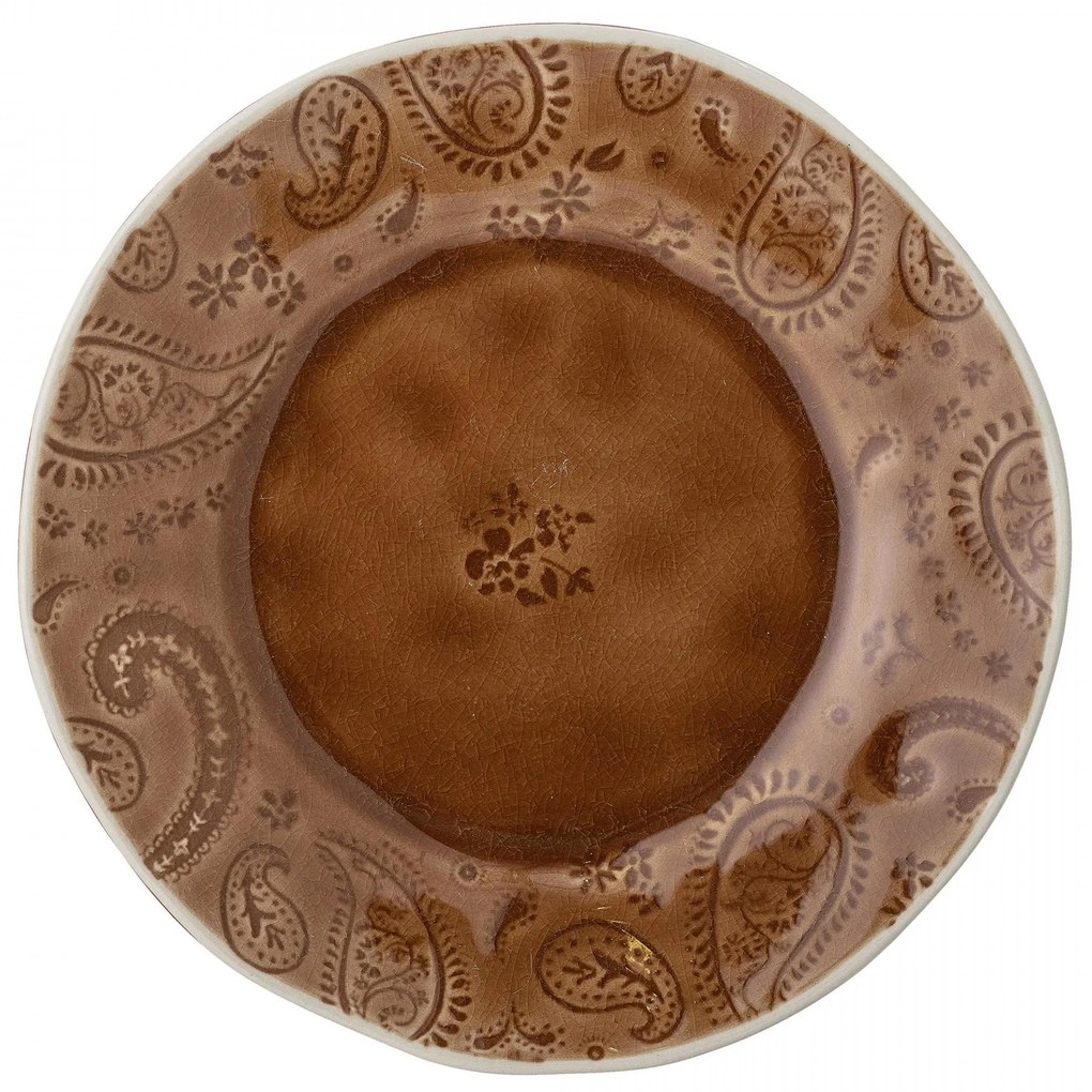 Bloomingville Dezertní talíř Rani Plate Brown, béžová barva, hnědá barva, keramika