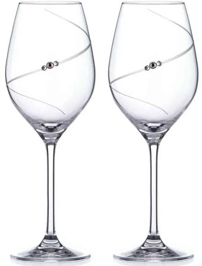 Diamante sklenice na bílé víno Silhouette City s krystaly Swarovski 360ml 2KS