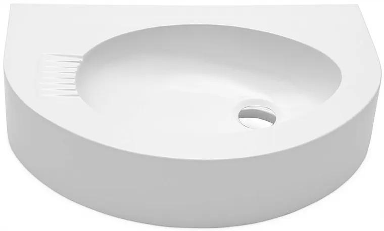 Mramorit Rybička Umyvadlo z litého mramoru 60 x 40,5 cm, bílé