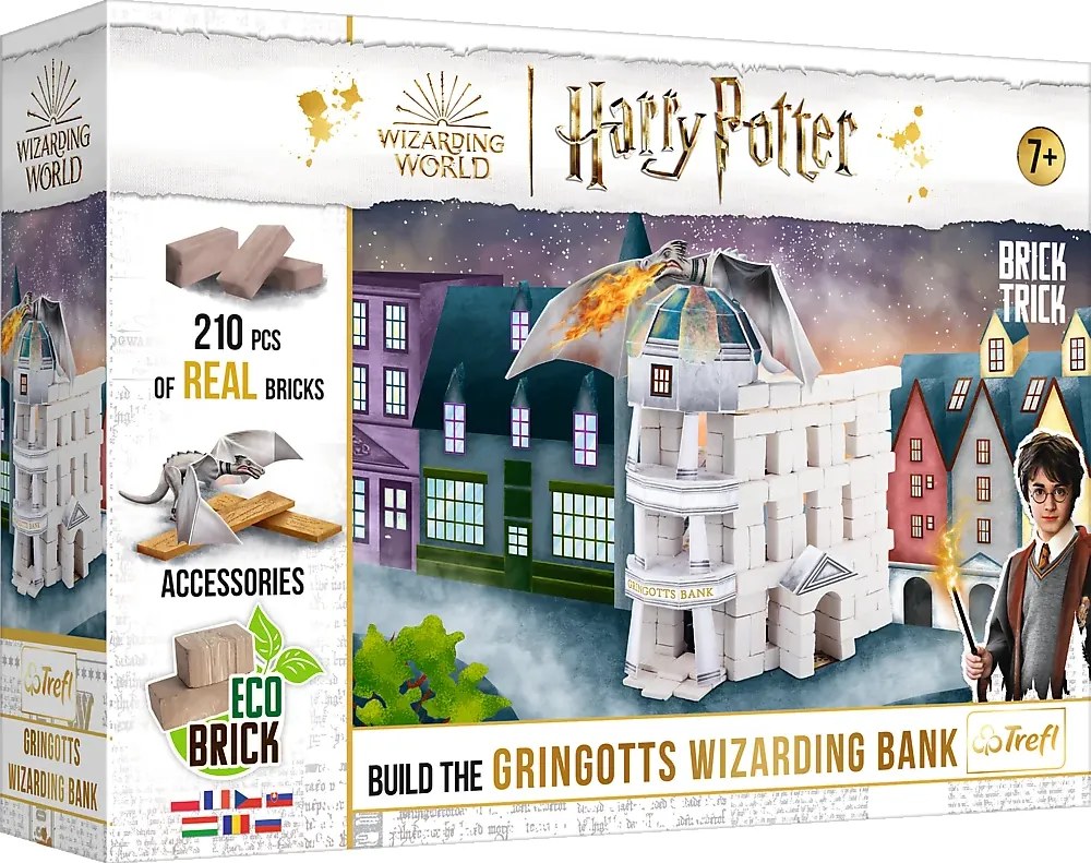 Trefl brick trick harry potter: gringottova kouzelnická banka m 210 dílů
