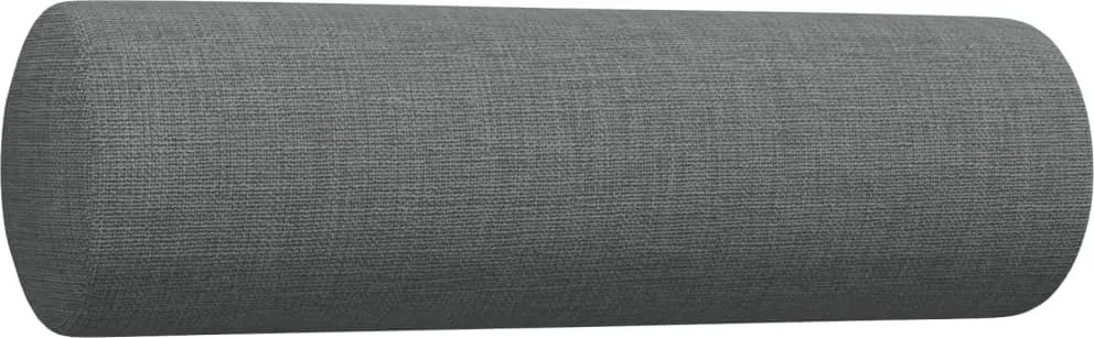2dílná sedací souprava s polštáři tmavě šedá textil 3278336