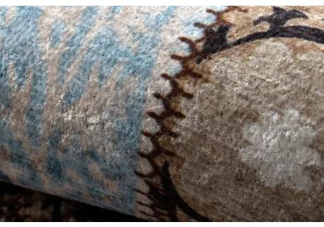 Dywany Luszczow Dětský kusový koberec MIRO 51913.802 pratelný  Patchwork protiskluz, modrý / hnědá Rozměr koberce: 80 x 150 cm
