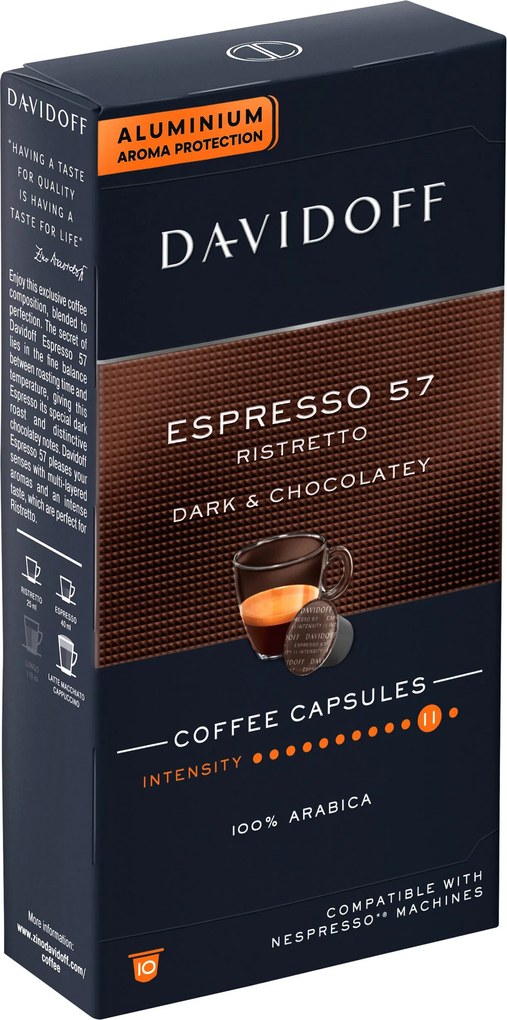 Tchibo - Davidoff Café Espresso 57 Ristretto – 10 kapslí - Intenzita: 11/12