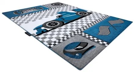 koberec PETIT ZÁVODY FORMULE 1 AUTO, modrý velikost 180x270 cm | krásné koberce cz