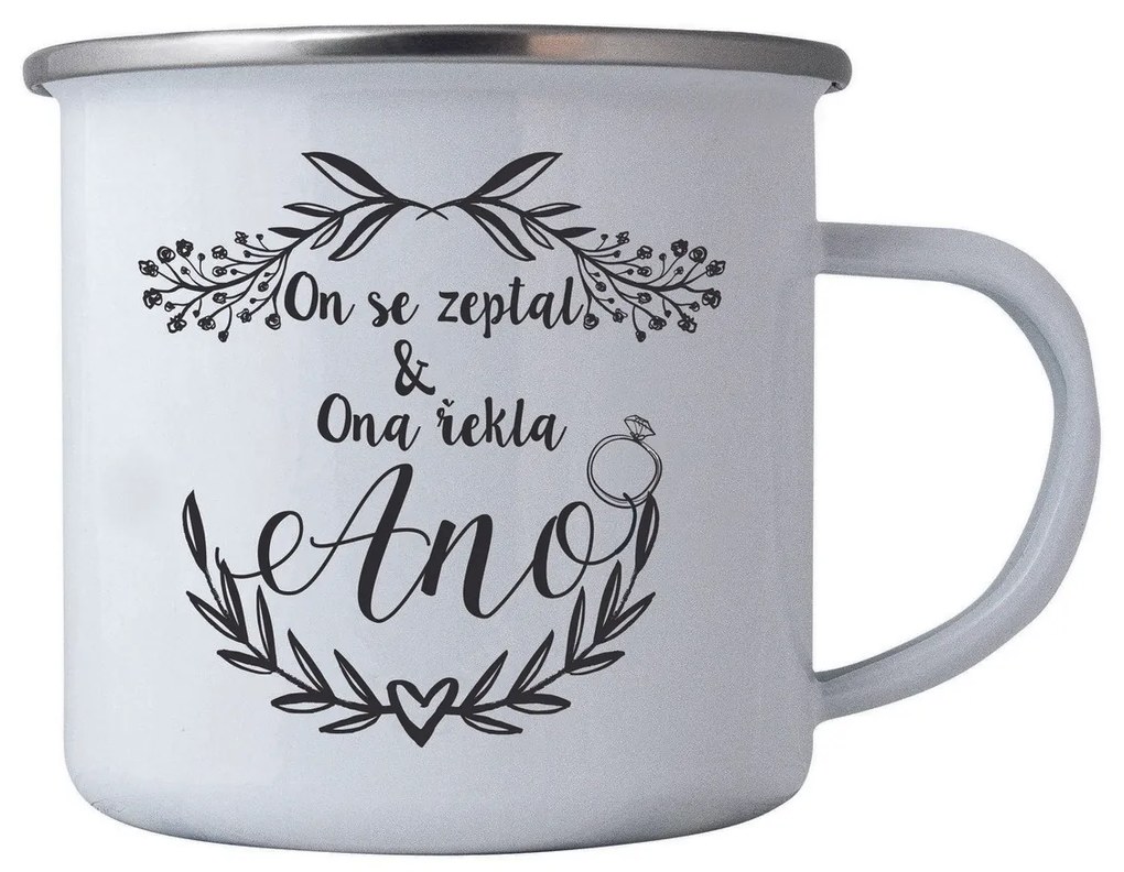 Bohemia Gifts Plechový hrnek Pro novomanželé, 350 ml