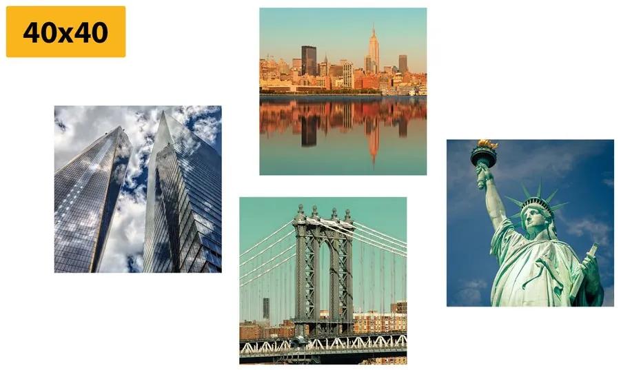 Set obrazů krásy města New York Varianta: 4x 40x40