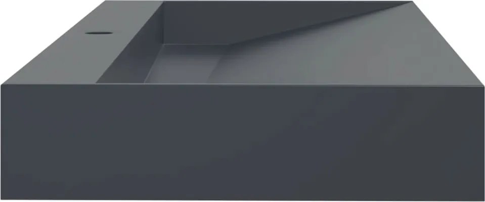 Umyvadlo 120x46x11 cm minerální/mramorový kompozit antracitové 155986