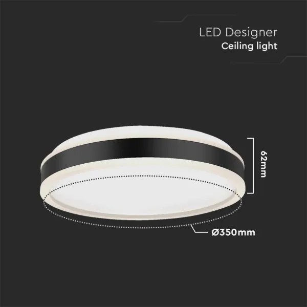 LED Stropní svítidlo LED/18W/230V 4000K pr. 35 cm černá