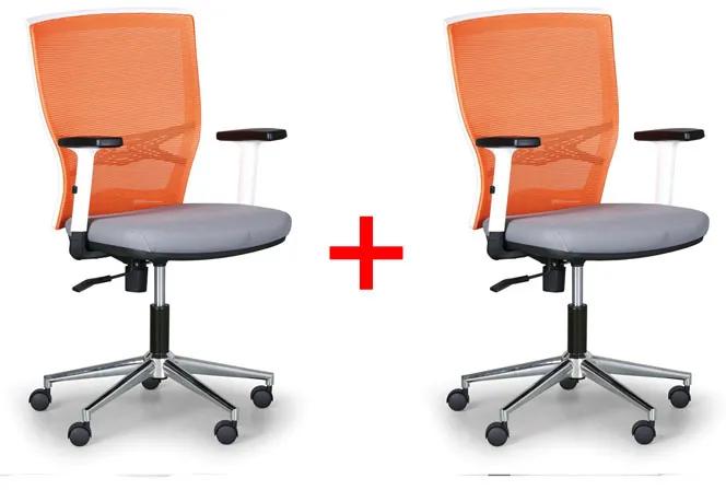 Kancelářská židle HAAG, Akce 1+1 ZDARMA, oranžová / šedá