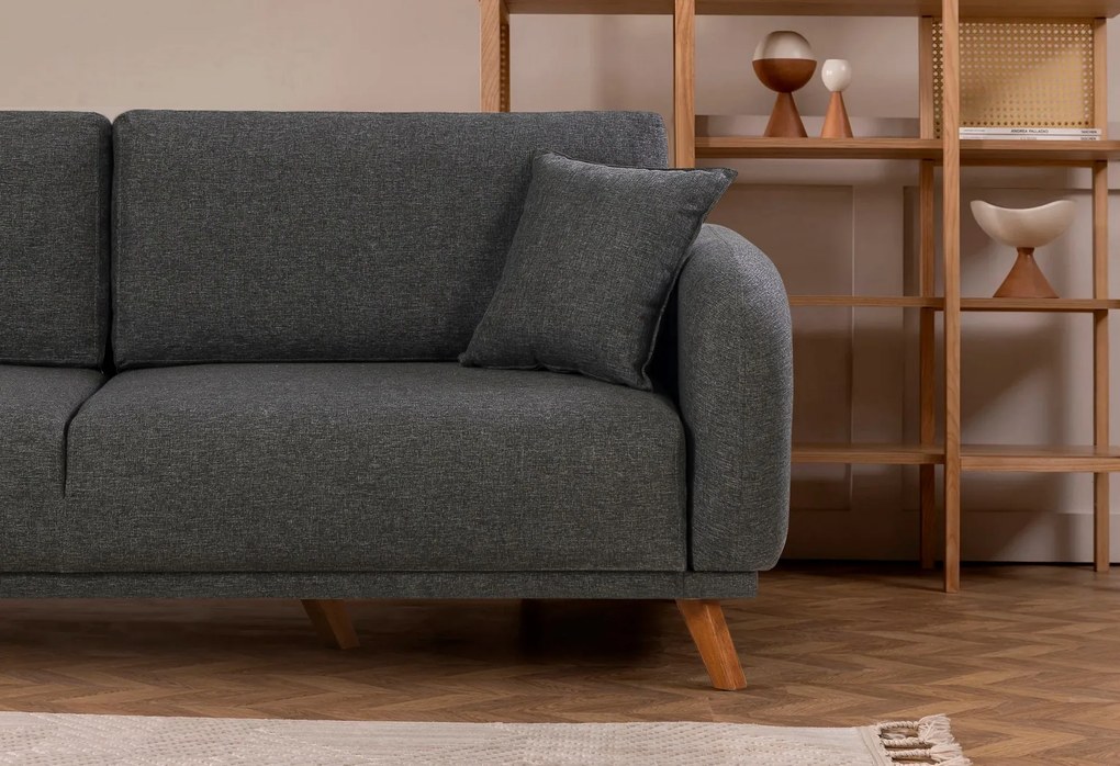 Hanah Home Set křesla a pohovky HERA antracitový 237 cm