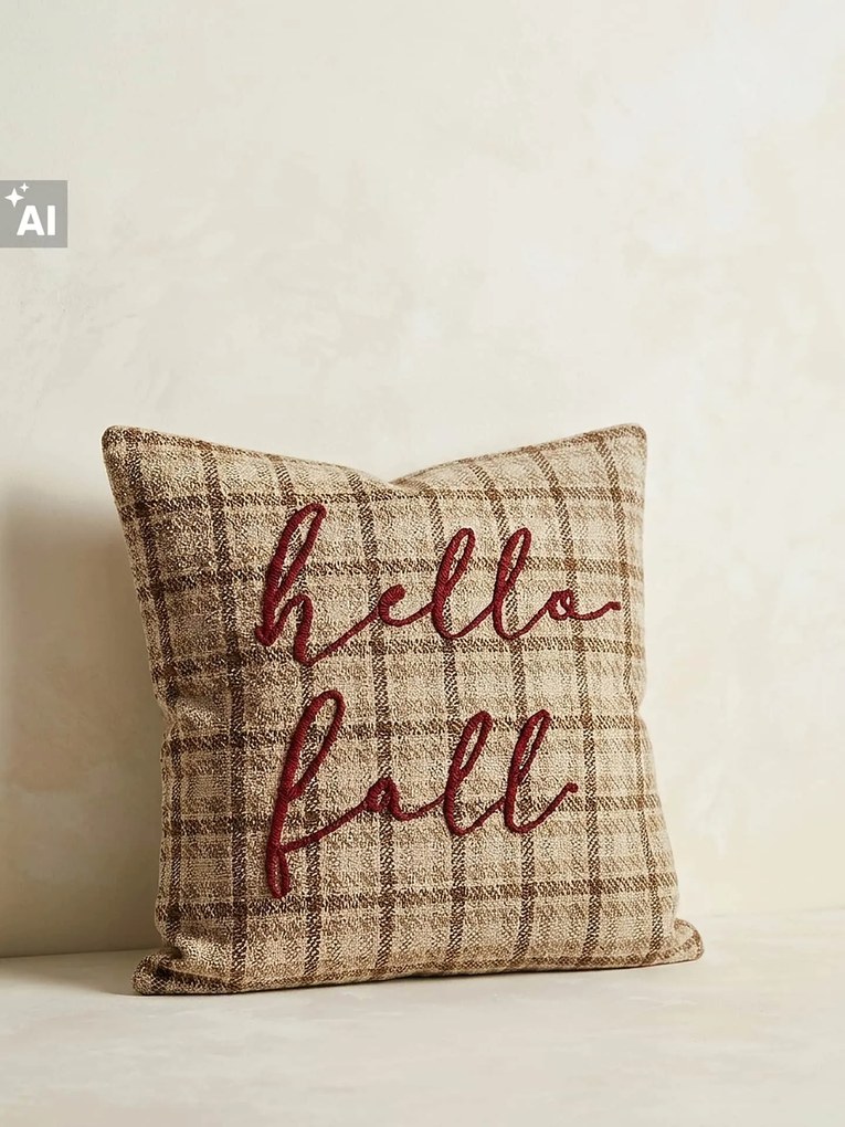 Sinsay - Dekorační povlak na polštář s nápisem „Hello Fall“ - hnědá