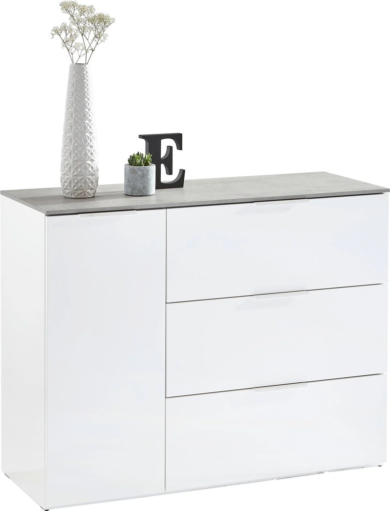 XXXLutz KOMODA, šedá, bílá, 120,1/93,50/45 cm Carryhome - Široké komody - 002593007902