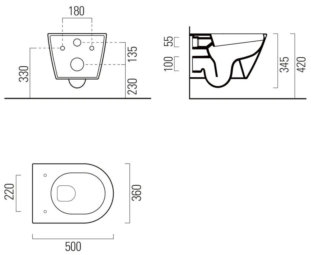 GSI Kube X závěsná WC mísa 36 x 50 cm GeniusFlush keramika bílá ExtraGlaze 941211