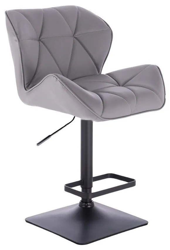 LuxuryForm DESIGN Barová židle MILANO na černé hranaté podstavě - šedá