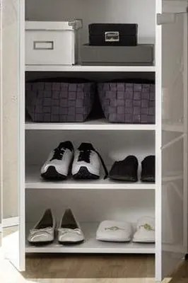 Skříň se zrcadlem Spice, lesklá bílá