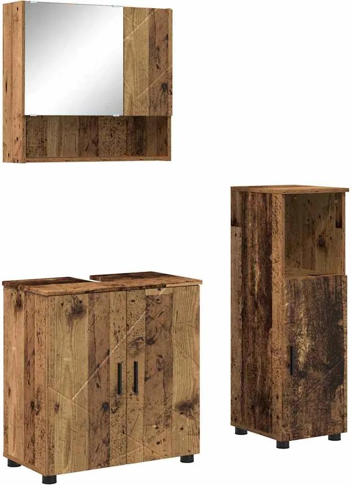 Sada koupelnového nábytku 3 ks Staré dřevo 61 x 35 x 64 cm 3392951