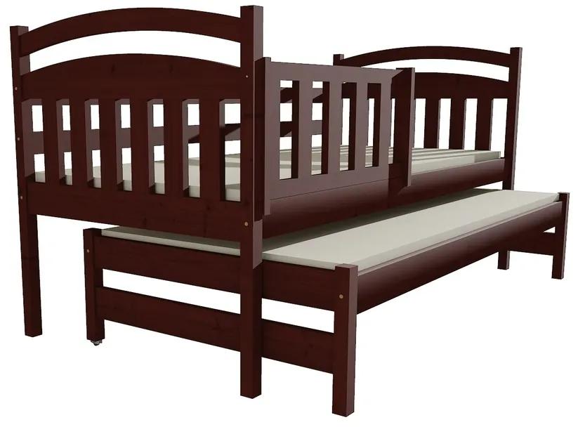 Vomaks Dětská postel s výsuvnou přistýlkou DPV 008 80 x 180 cm moření ořech