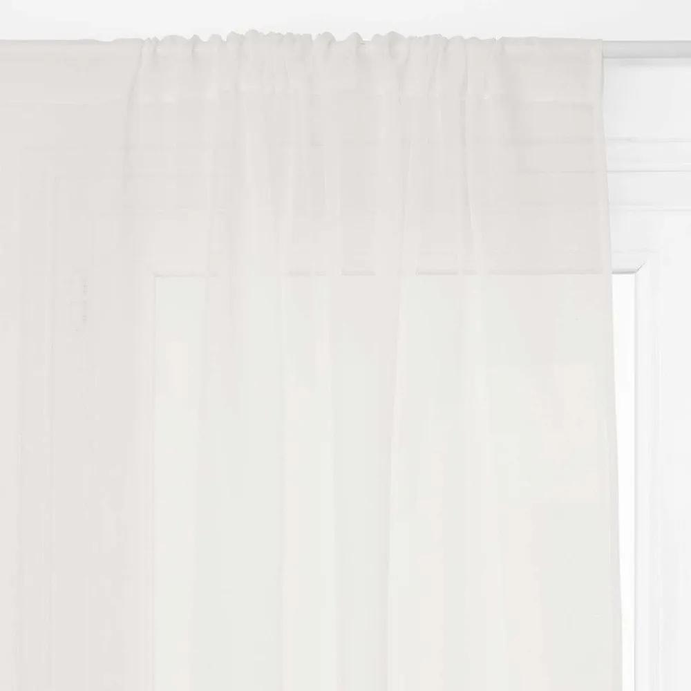 Záclony sněhobílé barvy krásně ozdobí okno v obývacím pokoji nebo ložnici - 2 kusy 240 x 140 cm