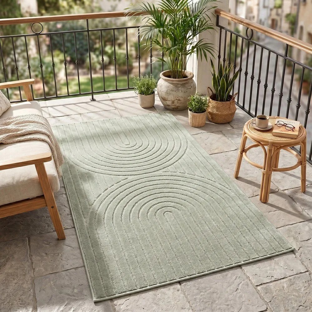 Zelený vnitřní a venkovní běhoun 80x250 cm Nova 1201 – Ayyildiz Carpets