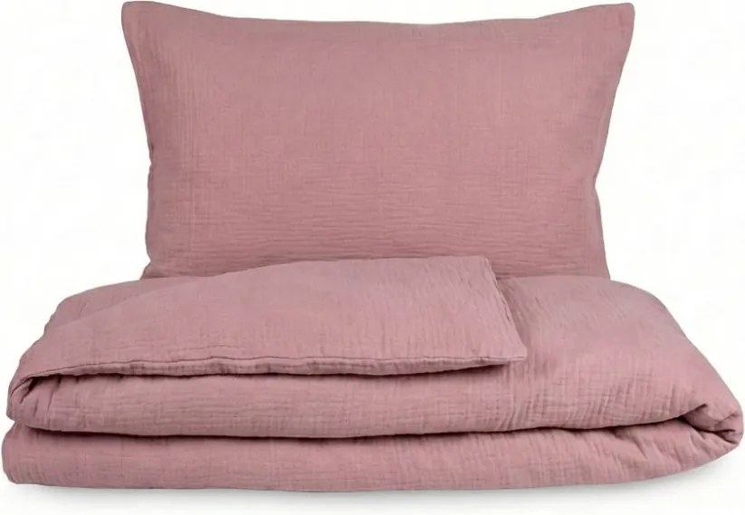Kvalitex Mušelínové povlečení růžové 1x 140/200, 1x 70/90cm