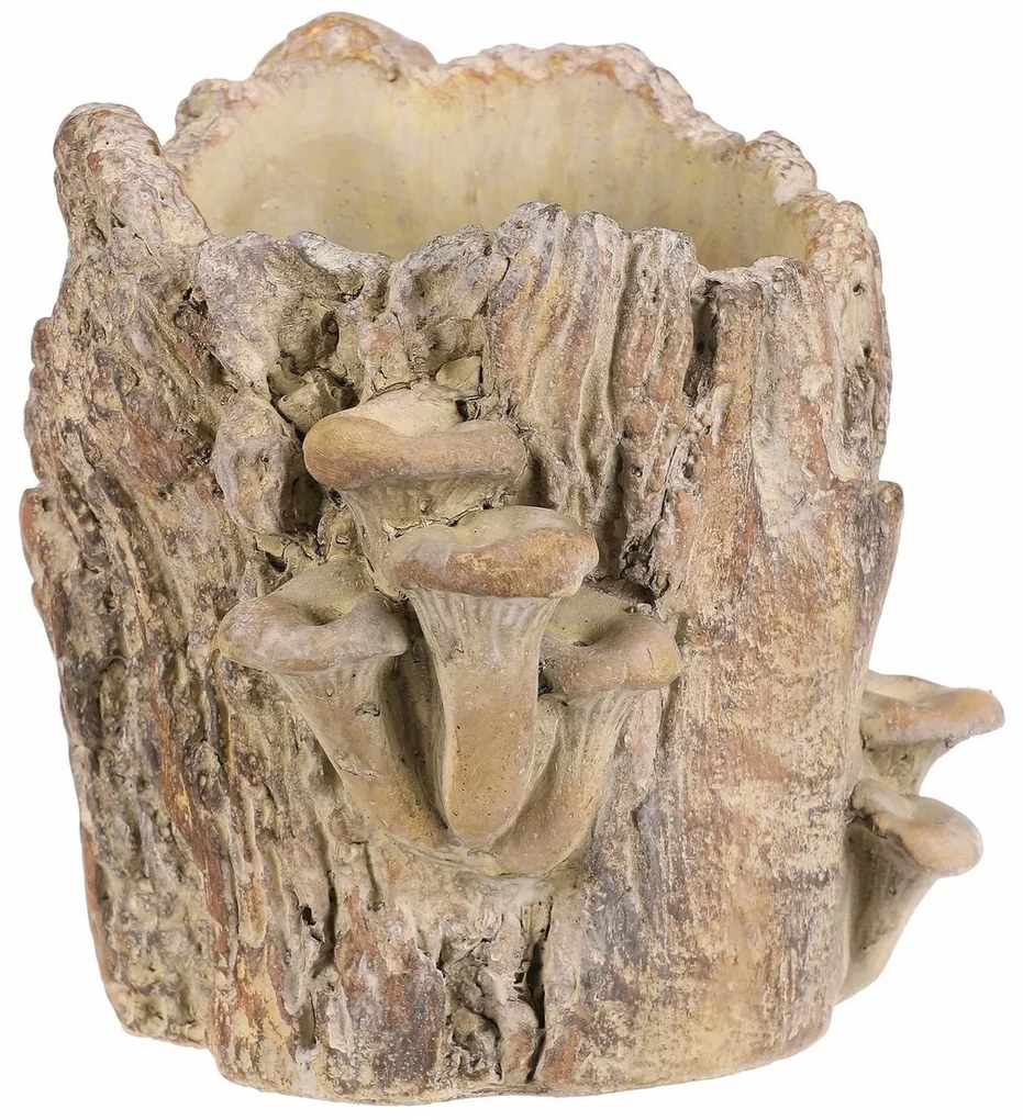 Obal betonový - pařez s houbami, 20 x 18 x 18 cm, 20 cm