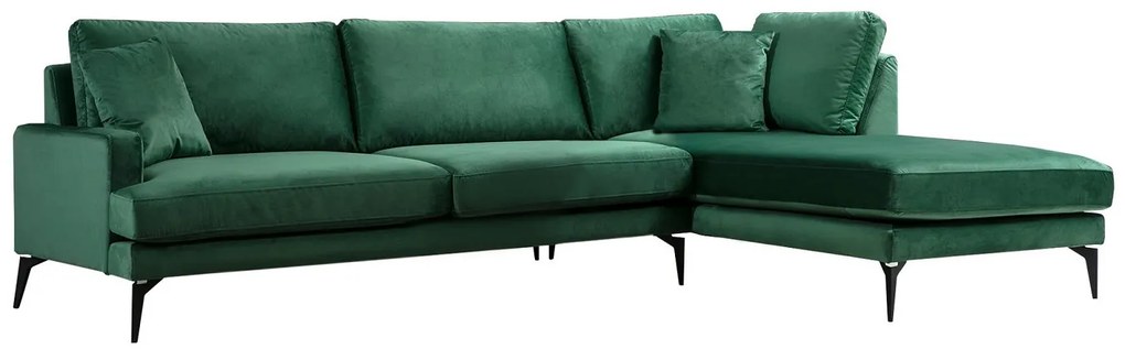 Designová rohová sedačka Fenicia 283 cm zelená - pravá