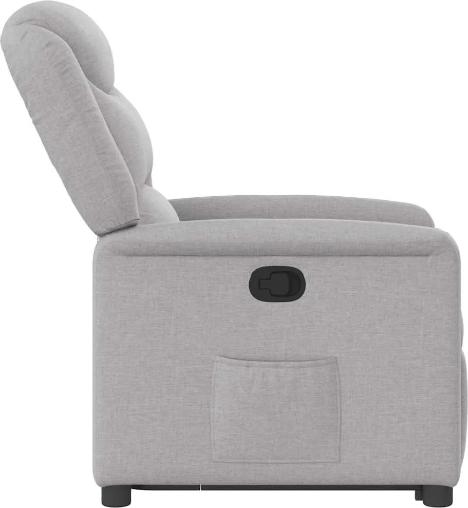 Zvedací polohovací křeslo obláčkově šedé textil 3303203