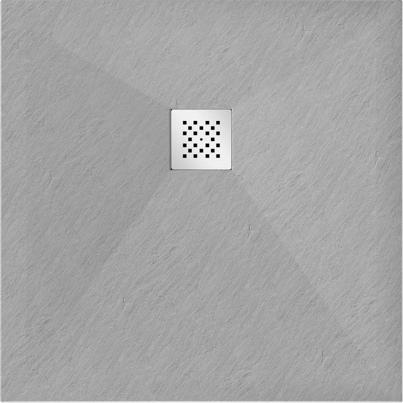 Mexen Stone+ kompozitní čtvercová sprchová vana 70 x 70 cm, Šedá-Beton - 44617070