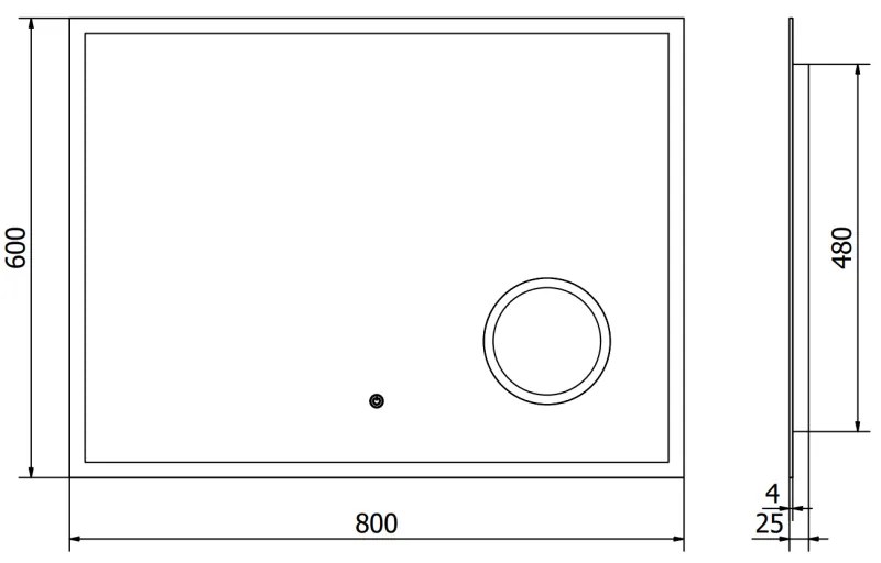 Mexen Kala podsvícené koupelnové zrcadlo s kosmetickým zrcátkem 80 x 60 cm, LED 6000K, ventilátor - 9820-080-060-611-00