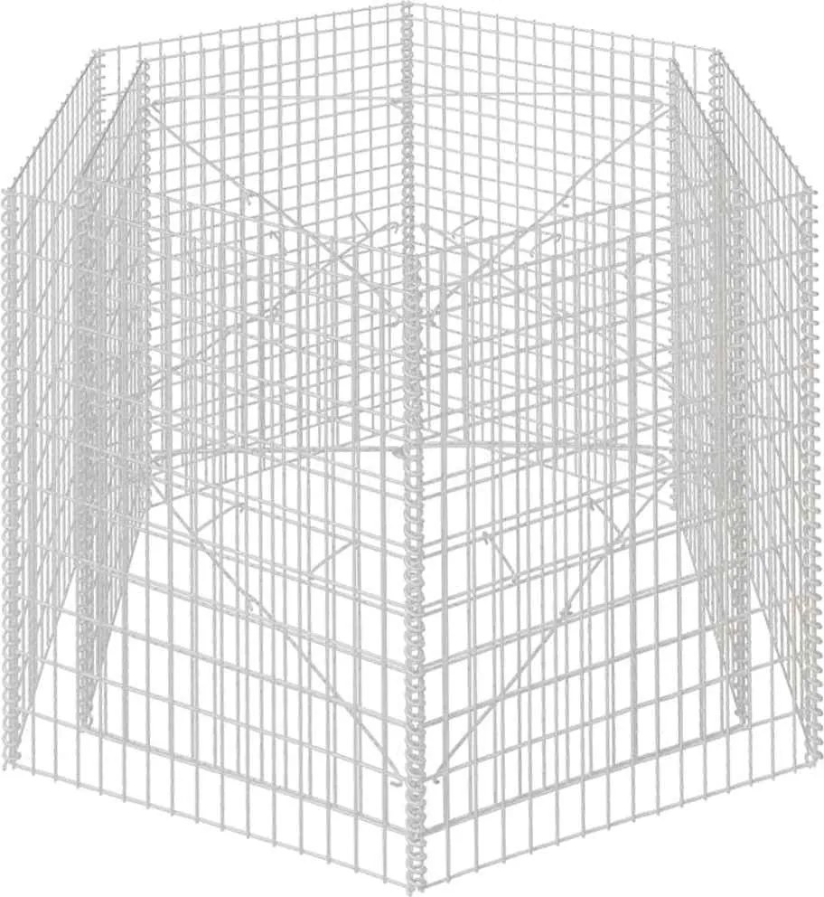Šestihranný gabionový vyvýšený záhon 160 x 140 x 100 cm 142535