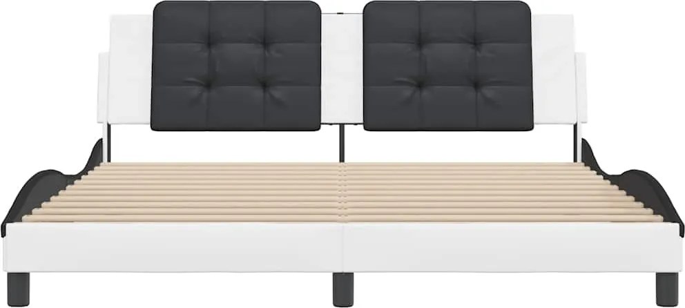 Rám postele bez matrace Zadar bílý a černý 180 x 200 cm umělá kůže 3208204