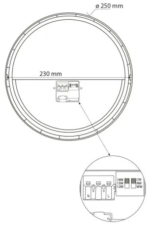 LED svítidlo McLED Calvia 18 12/15/18W CCT 3000/4000/6000K IP65 bílá/černá/stříbrná ML-411.011.42.0