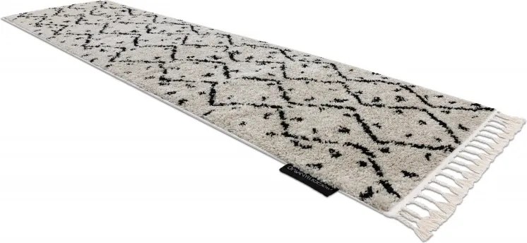 Dywany Łuszczów, Běhoun Berber Tetuan B751 cream, 80x250, bílá, obývací pokoj
