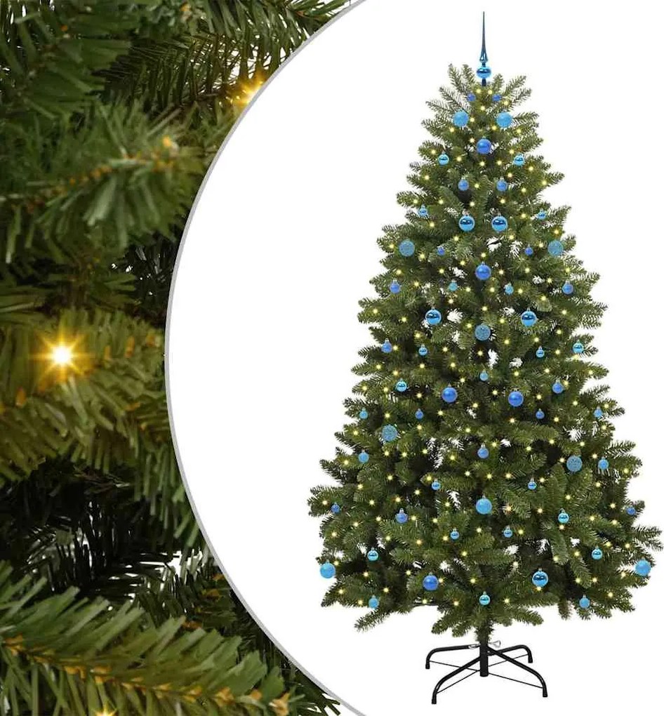 Umělý vánoční stromeček 240 cm 300 LED Teplá bílá PVC a ocel 3395710
