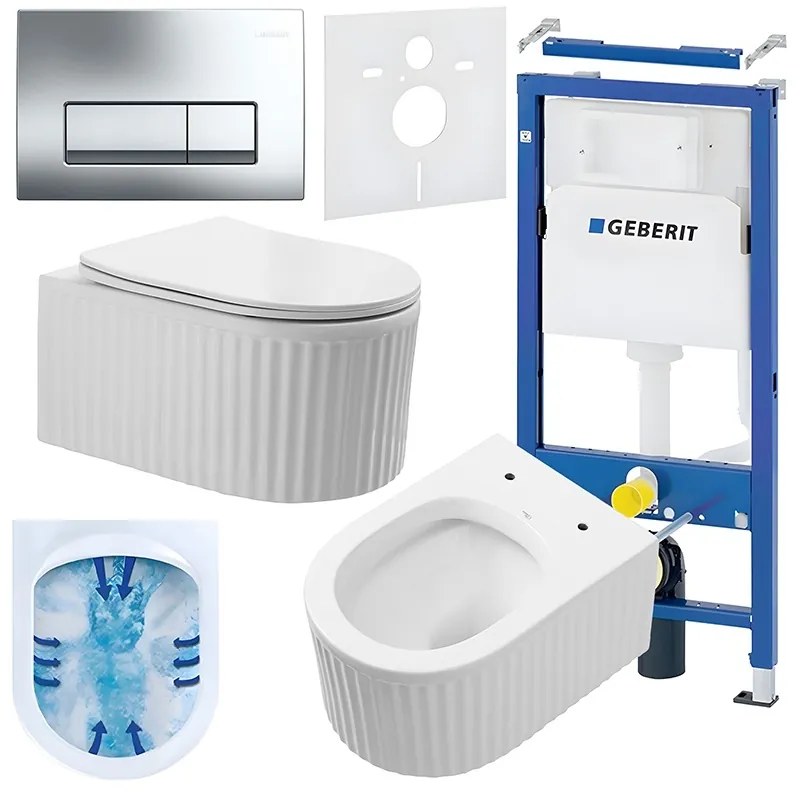 BPS-koupelny Podomítkový modul Geberit DuoFix s WC mísou LA-WH-RIM-03 + ovládací tlačítko Delta 50 chrom