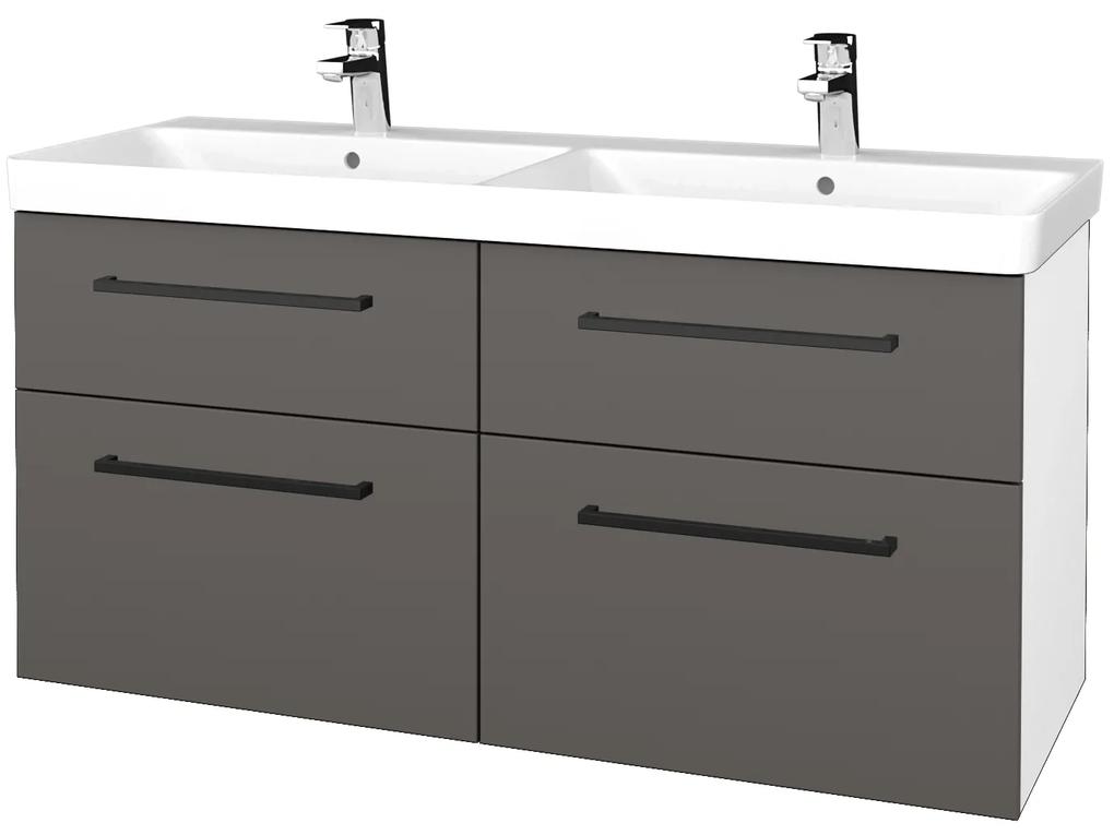 Dřevojas Koupelnová skříň Q MAX SZZ4 120 Varianta: D16  Beton tmavý / Úchytka T01 / D16 Beton tmavý