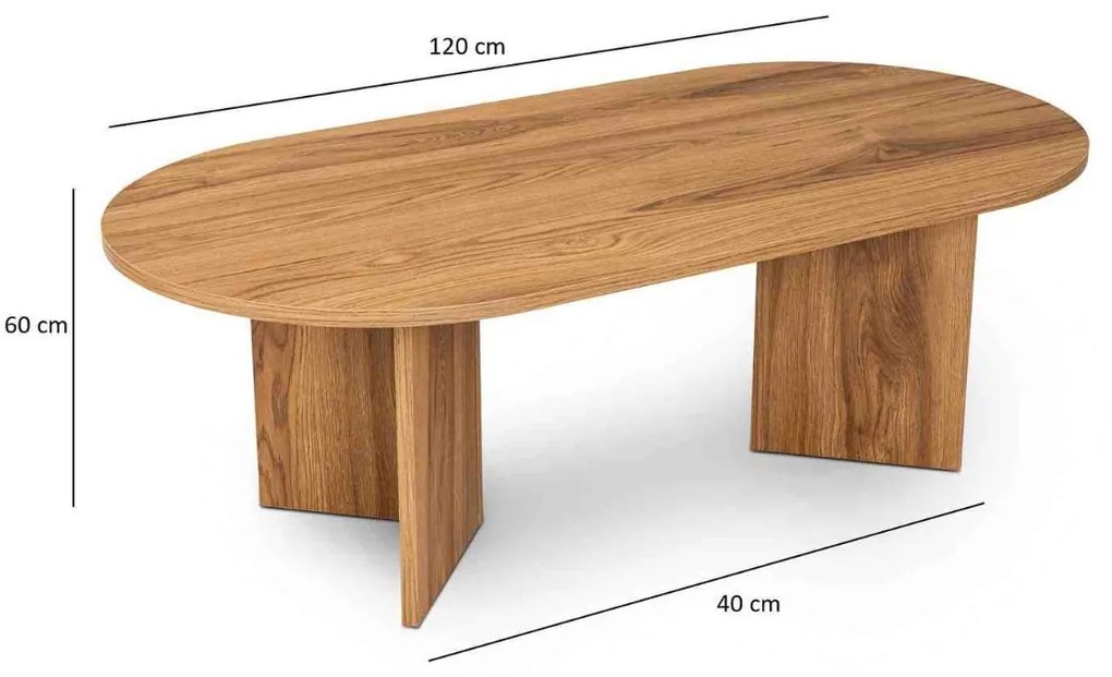 Designový konferenční stolek Quinlan 120 cm hnědý