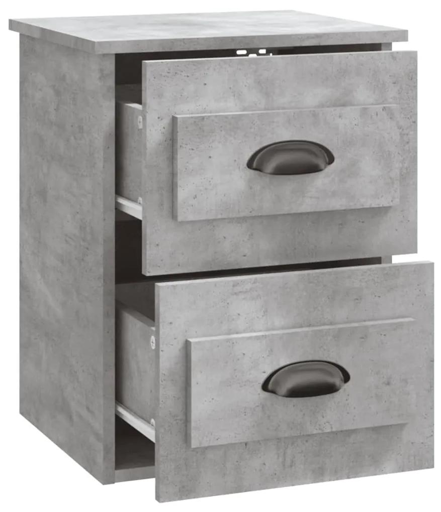 Nástěnný noční stolek betonově šedý 41,5 x 36 x 53 cm - Default Title