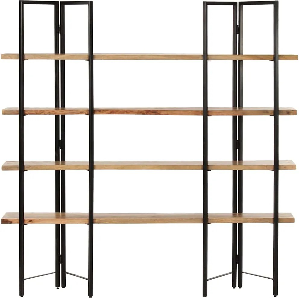 Knihovna se 4 policemi 160 x 35 x 160 cm masivní mangovník 286603