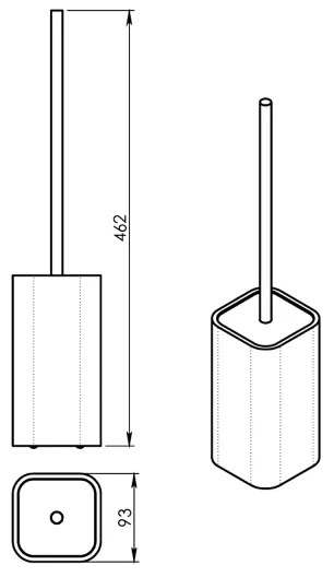 Gedy - Stojací WC štětka NINFEA černá/bambus