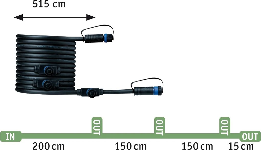 P 93689 Plug & Shine prodlužovací sada zápich Sting IP67 3000K 3x6W stmívatelné - PAULMANN