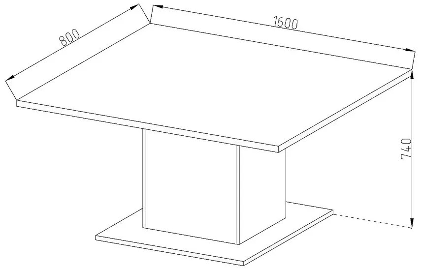 Casarredo Jídelní stůl ANITA 2 bílá/bílý lesk