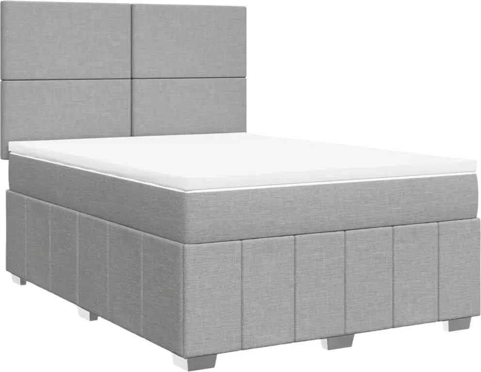 Box spring postel s matrací světle šedá 140 x 200 cm textil 3293984
