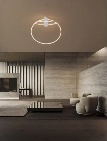 LED stmívatelné bílé designové stropní svítidlo Kiklos